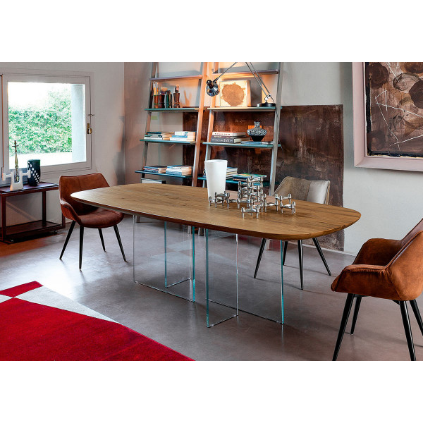 Tavolo Twins base in vetro DEVINA NAIS | DESIGNPERTE.IT